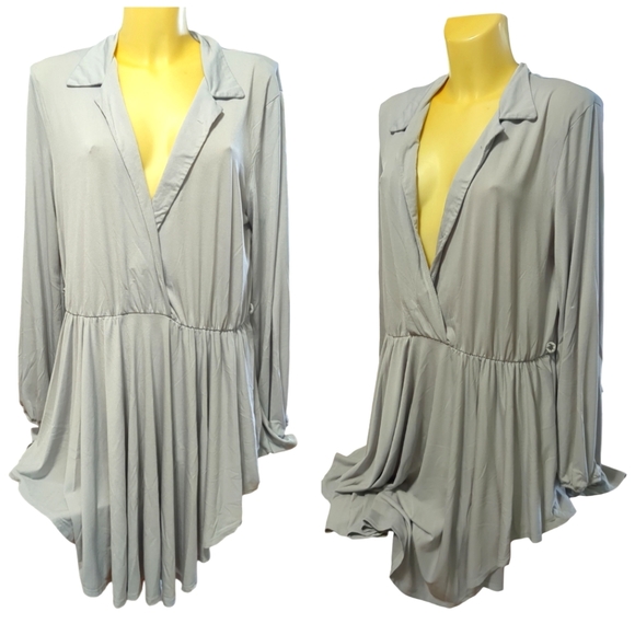 Impulsive | Dresses | 35impulsive Solid Grey Long Sleeve Mini Dress ...